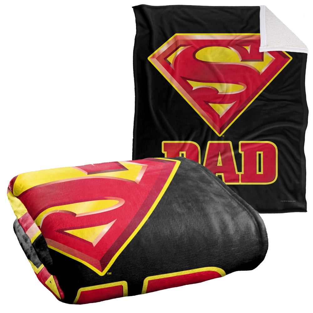 Superman Blanket, 50"x60", Super Dad Silky Touch Sherpa Back Super Soft ...