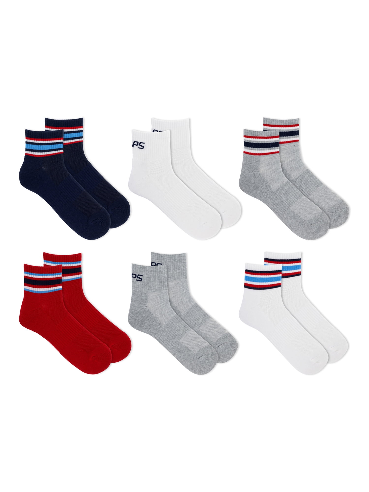 Chaps Sport Men's Multi Color Stripe Ankle Socks 6-Pair Pack - Walmart.com