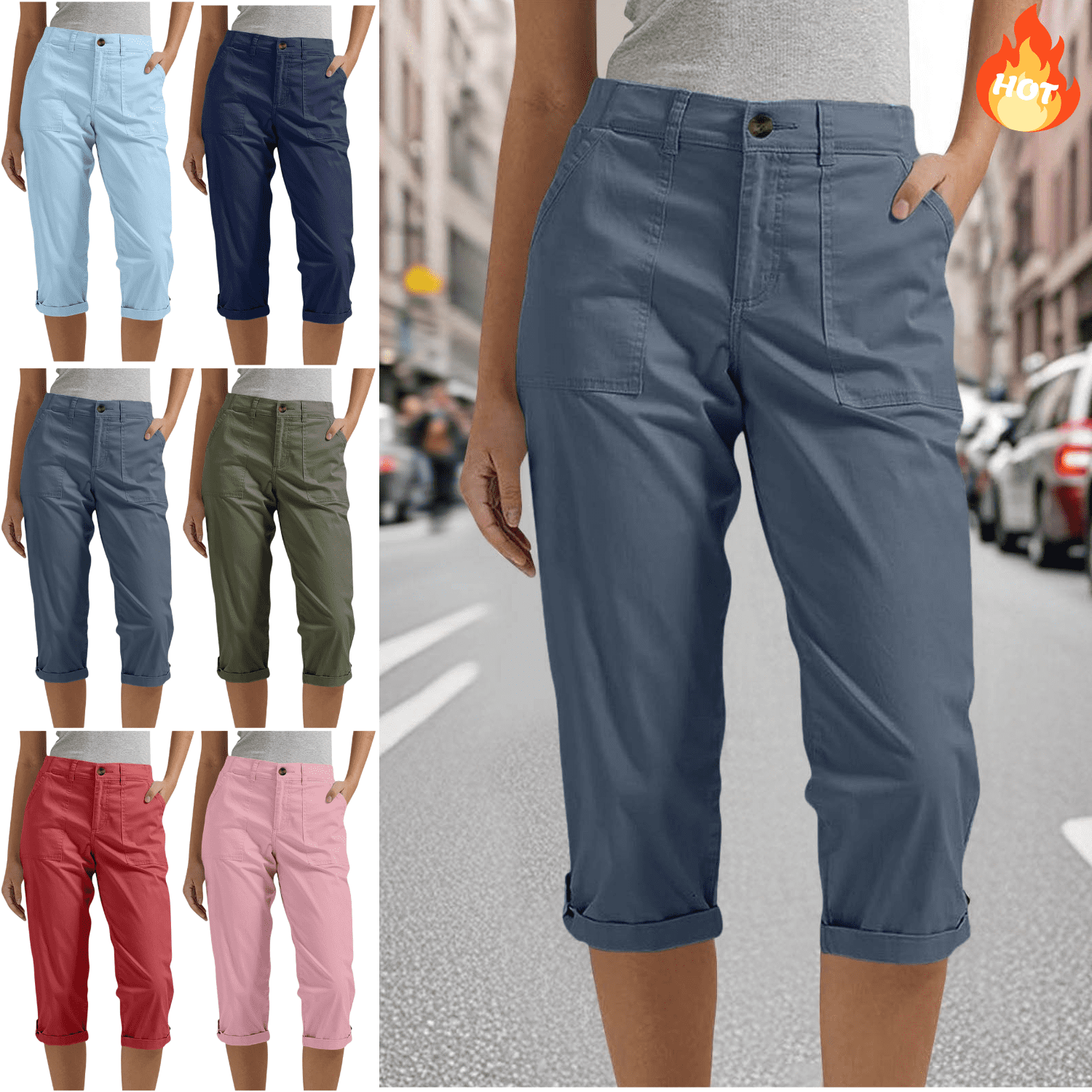 Click here for Mifsaly Utility Capris Women Cropped Hiking Pants... prices