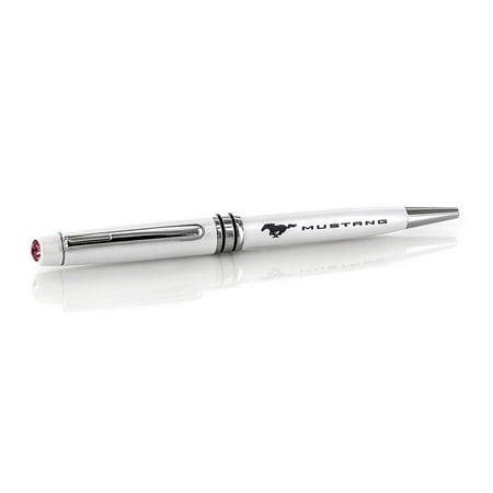 Luxurious glossy pearl white Ford Mustang ballpoint pen enriched with a ...