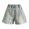 ASEIDFNSA Girls Denim Shorts with Wide Leg Cut Elastic Waistband and ...