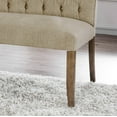 Furniture of America Verona Tufted Dining Bench, Rustic Oak and Beige ...