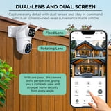 Merkury Smart Outdoor Camera 1080p - Dual Lens Pan-Tilt Security Cam ...