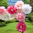 12pcs Daisy Shape Tissue Flower Balls - Pink Decorative Hanging Flowers ...