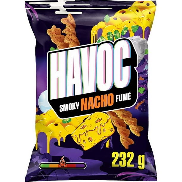Havoc Smoky Nacho Flavour Twisted Corn Chips, 232 g - Walmart.ca