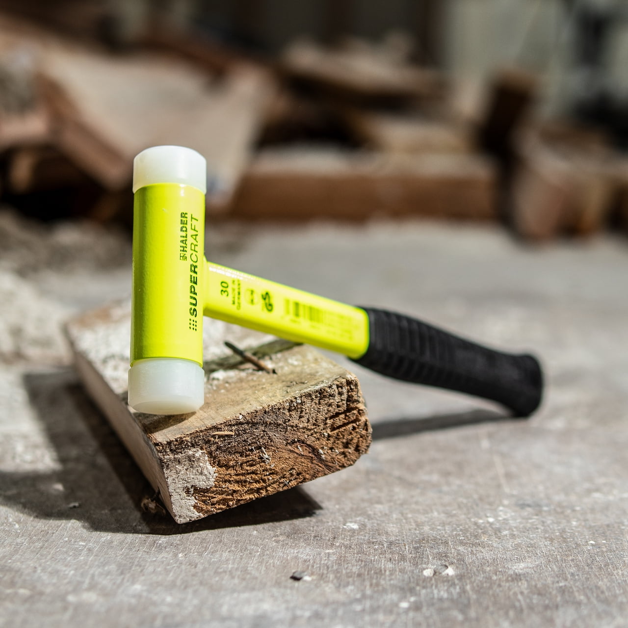 Halder Supercraft HI-VIZ Dead Blow, Non-Rebounding Hammer with Nylon Face Inserts and Steel ...