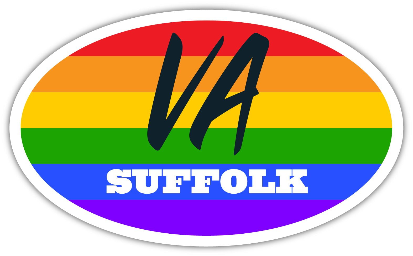 Suffolk VA Virginia Suffolk County Rainbow Pride Flag 6 Stripes Pride ...