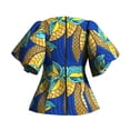 BAZINRICHE Women Kente Ankara Print Blouse African Loose Tunic Tops ...