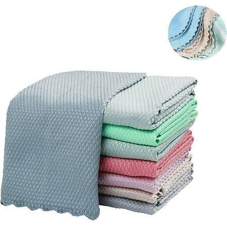 10pcs Cleaning Cloth Fish Scale Cloth Microfiber Cloth Nanoscale ...