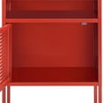 Home Square 2 Piece Metal Nightstand Set with USB Port in Red - Walmart.com