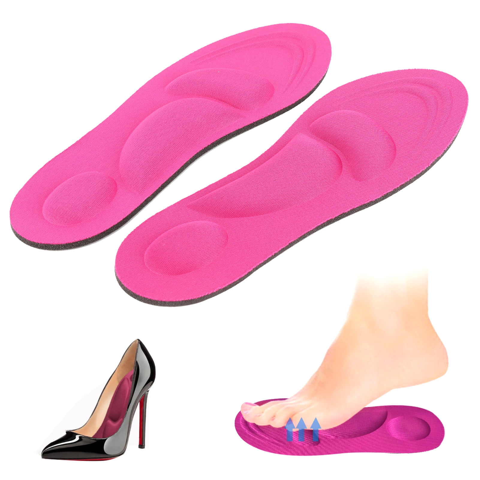 Zerone Insoles for Women,1Pair 4D Sponge Insoles Soft Shoe Arch Support ...