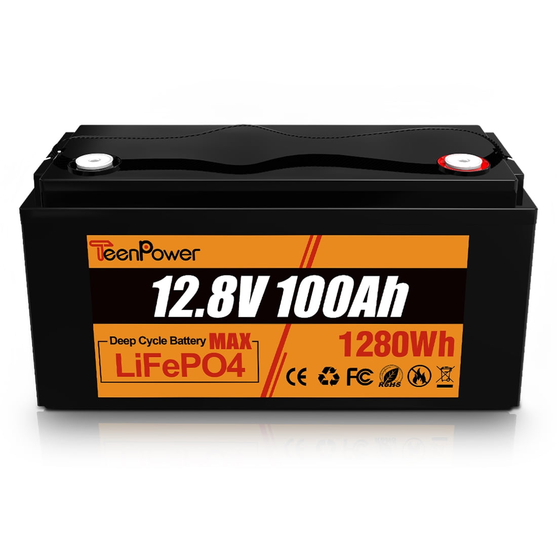 Buy TeenPower 12V 100Ah Deep Cycle Battery Lifepo4 Lithium Ion Battery ...