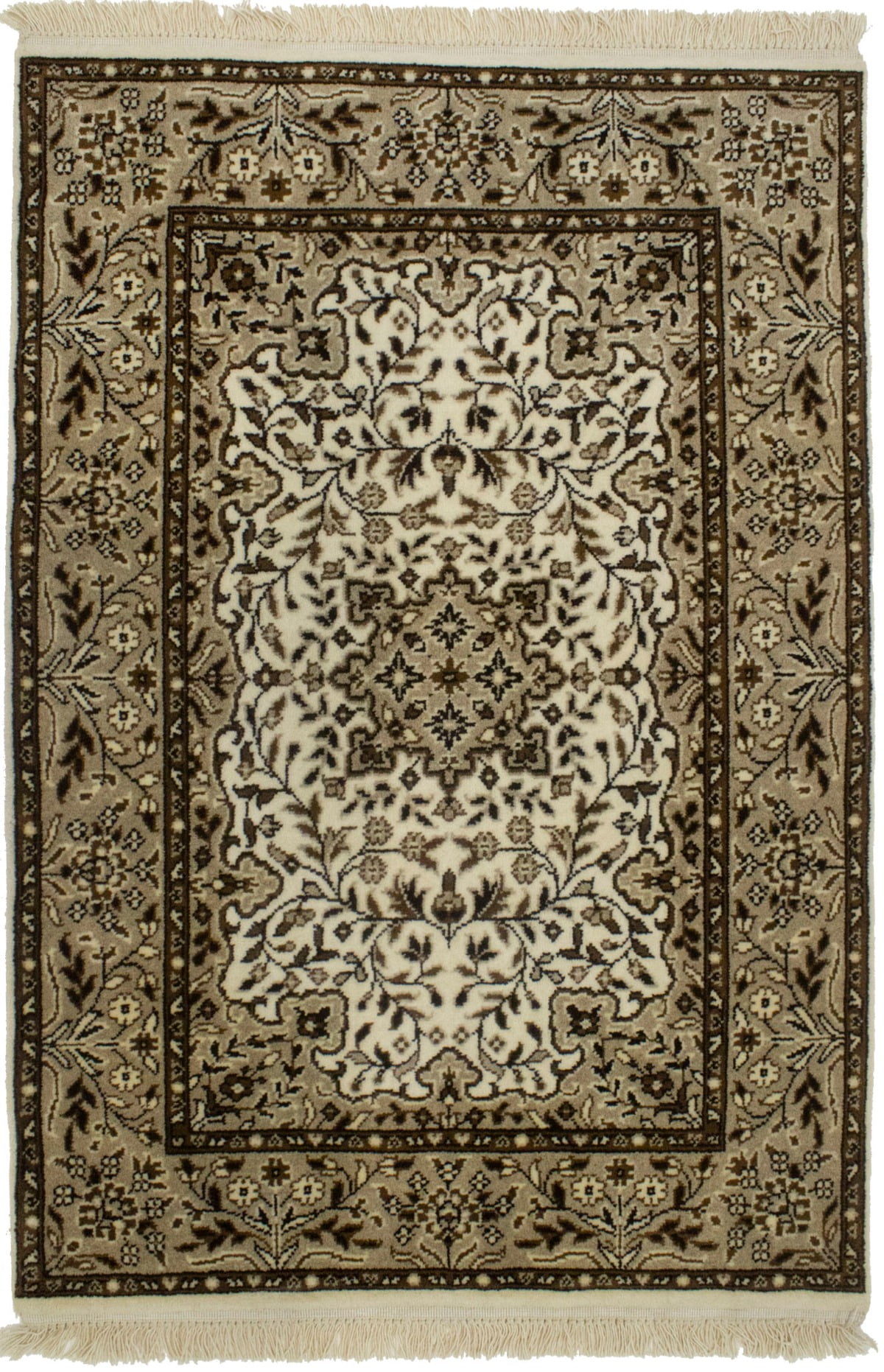 Cream Floral Kirman 3X4 Oriental Rug - Walmart.com