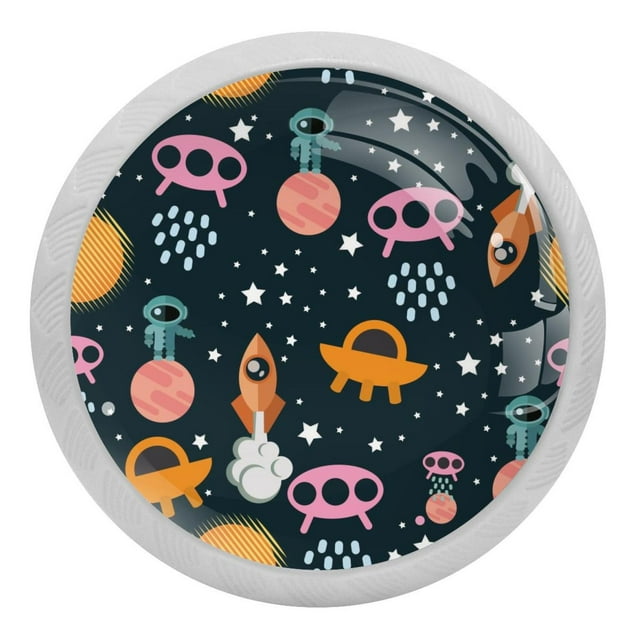 4PCS Round Alien Spaceship Cabinet Fluorescence Knob Glowing in the ...