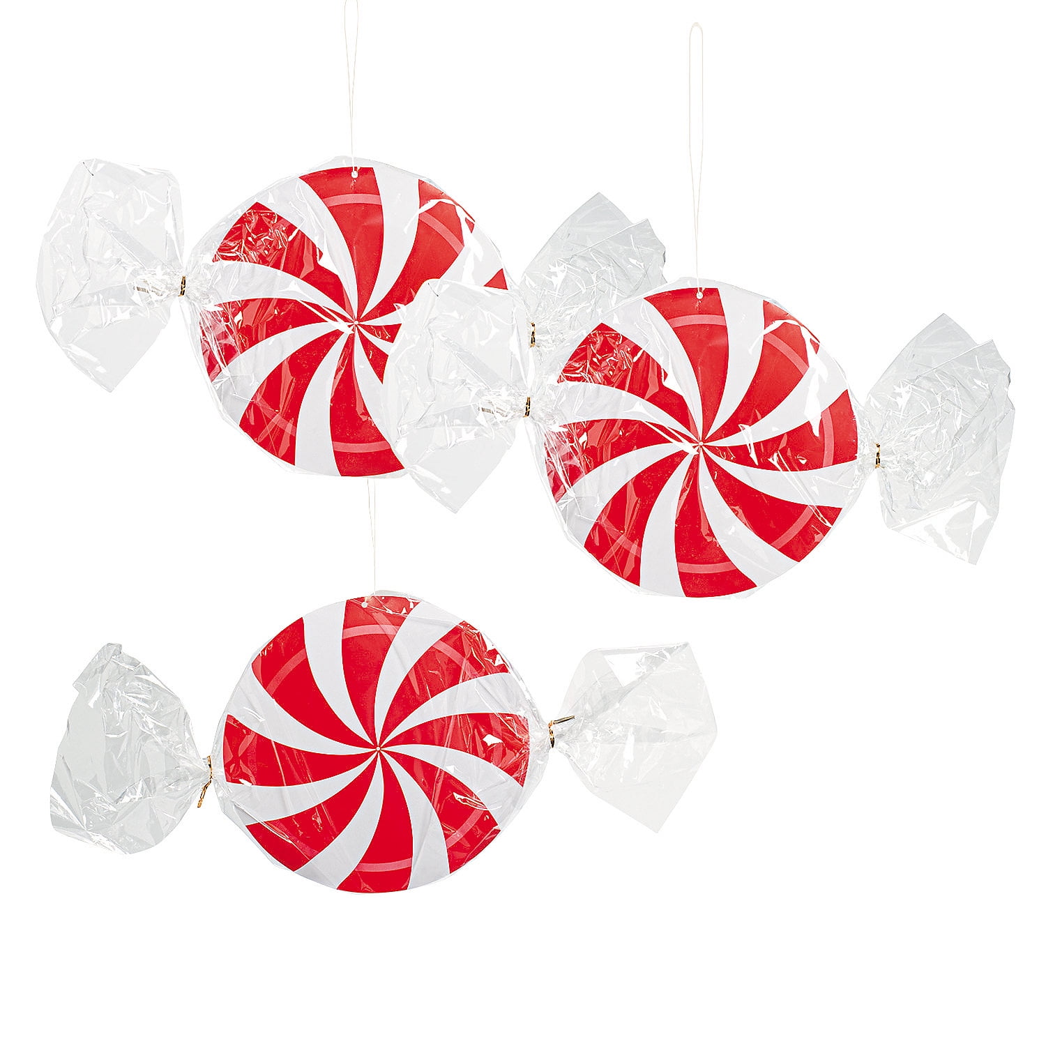 Hanging Cellophane Peppermints - Party Decor - 3 Pieces - Walmart.com ...
