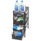 SimpleHouseware 2-Level Stackable Slide Basket Organizer, Bronze ...