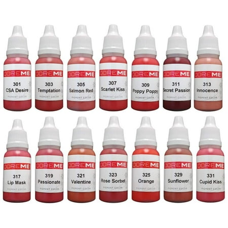 Doreme Permanent Makeup Pigment Set Lips Set Kit Ink Color Cosmetic ...