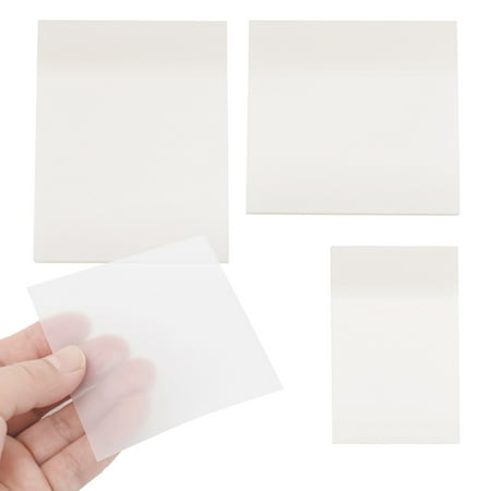YUBX Transparent Sticky Notes Set of 3 Sizes Clear Translucent Notes ...