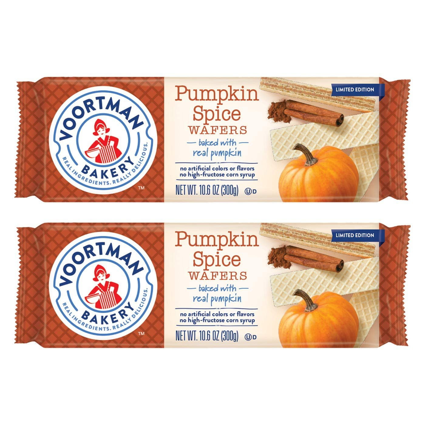 Voortman Bakery Pumpkin Spice Wafers 2 pack Fall Limited Edition Flavor ...