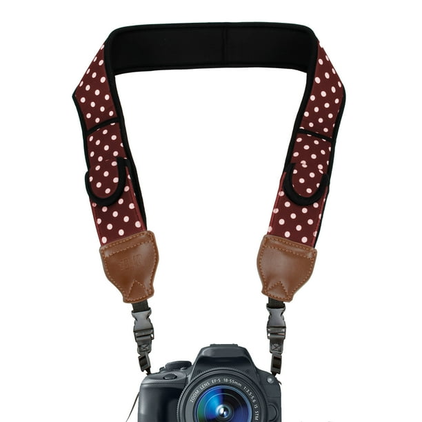 TrueSHOT Camera Strap with Maroon Polka Dot Neoprene Design and ...