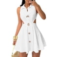 White Slim Tunic for Women Summer Fall Sleeveless Mini Petite Formal ...