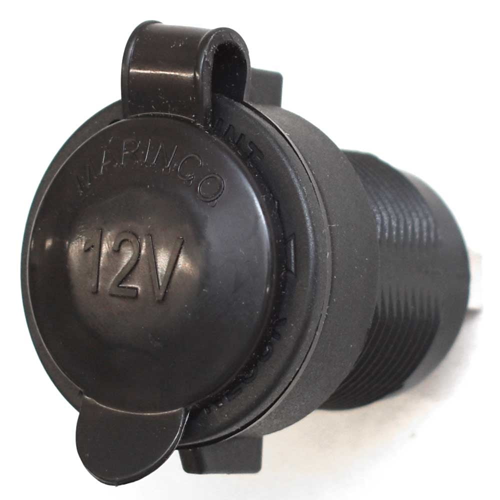Marinco Boat Receptacle 7350039 | 12 Volt Rinker 1 1/8 Inch Black ...