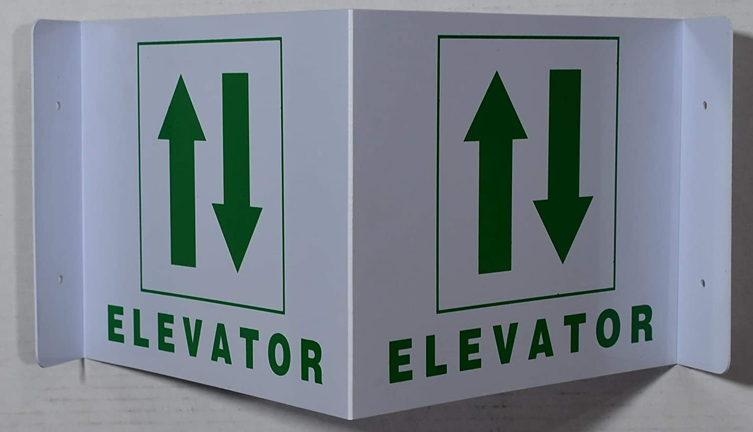 Elevator 2D Projection Sign/Elevator Hallway Sign (White/Green,Plastic ...