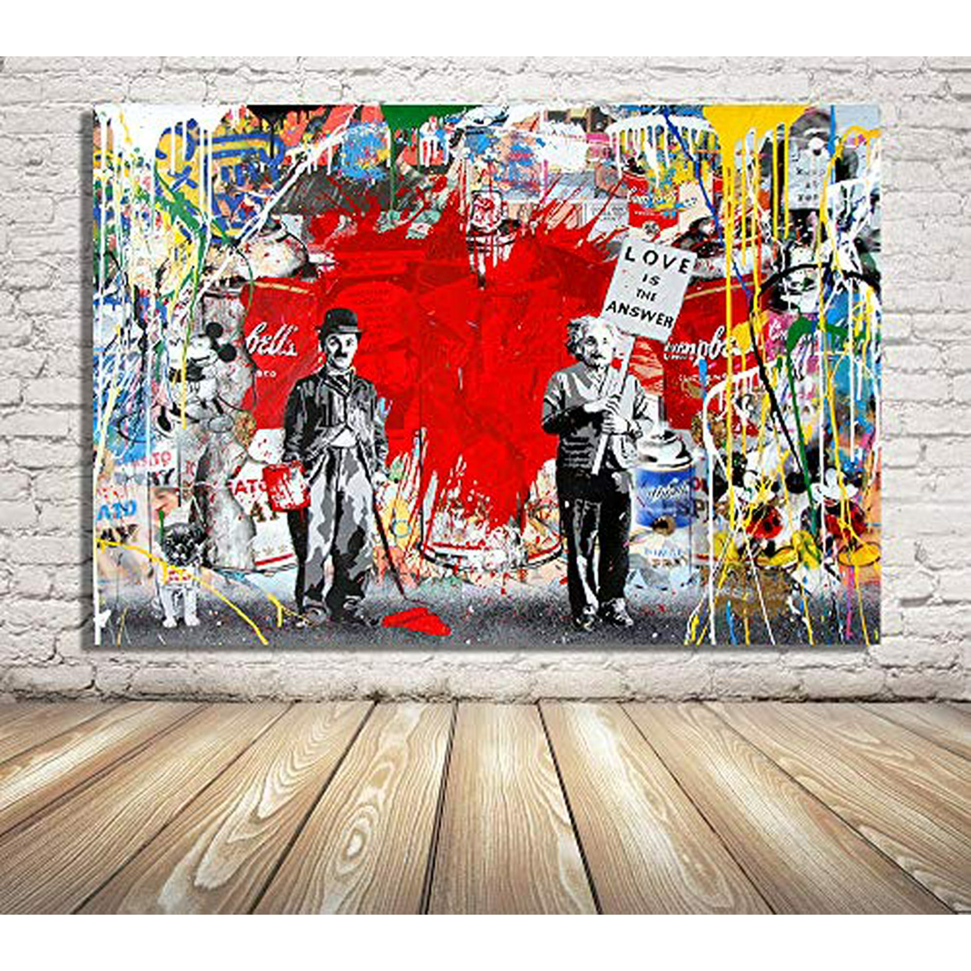 Love Graffiti Banksy Wallpaper Surprise STREET ART CANVAS Love Wall