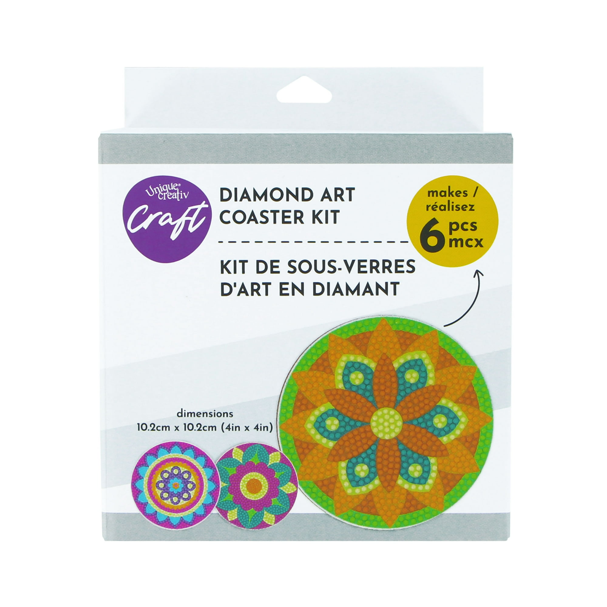 Click here for Unique Creativ Craft Diamond Art Coaster Kit - Flo... prices