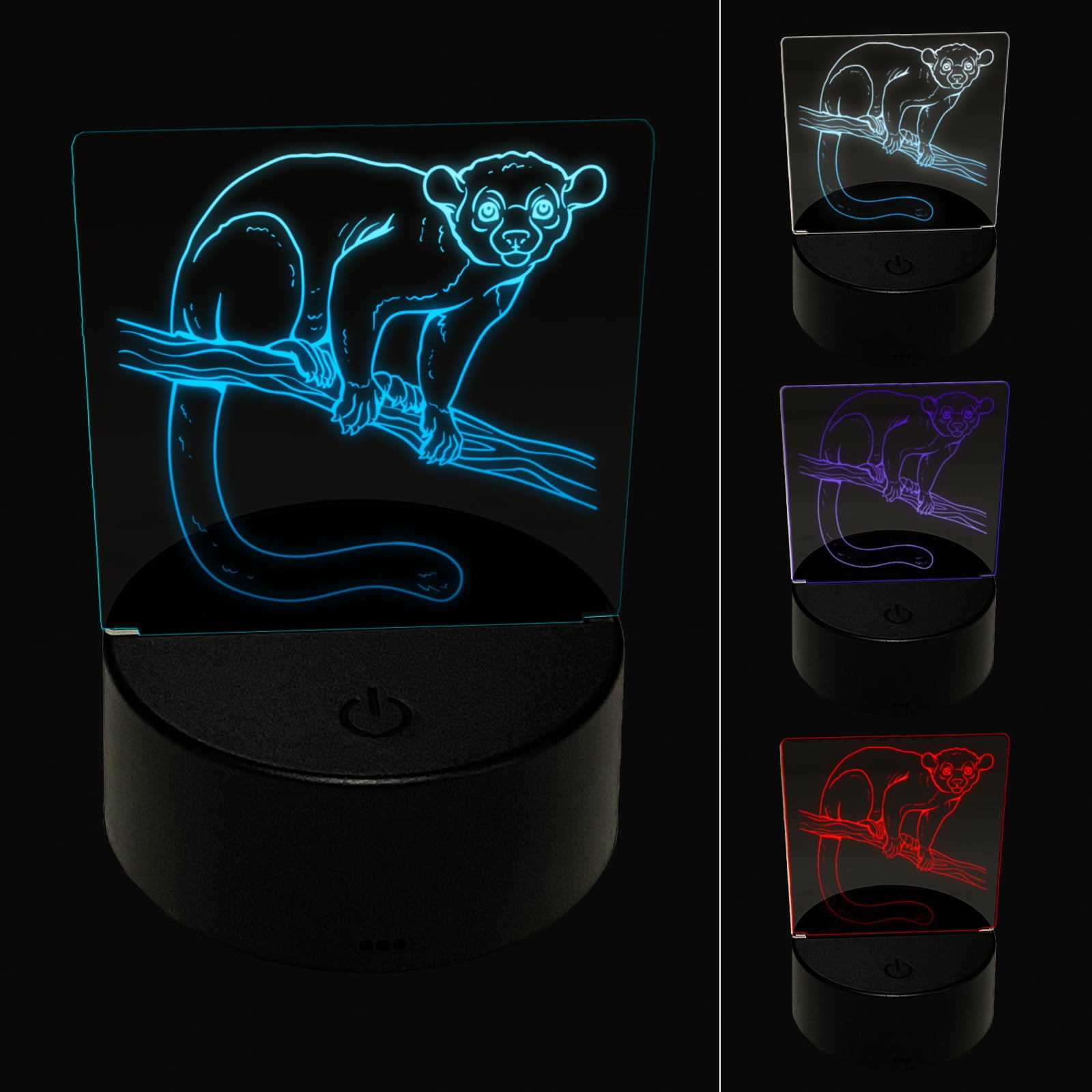 Kinkajou Honey Bear LED Night Light Sign 3D Illusion Desk Nightstand ...