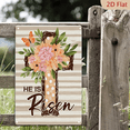 2D Flat, Easter Happy Cross Metal Sign 12x8in, Seasonal Outdoor Indoor ...