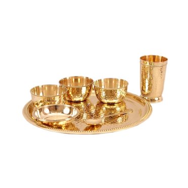 Indian Dinnerware Stainless Steel Copper Traditional Dinner Set Of ...