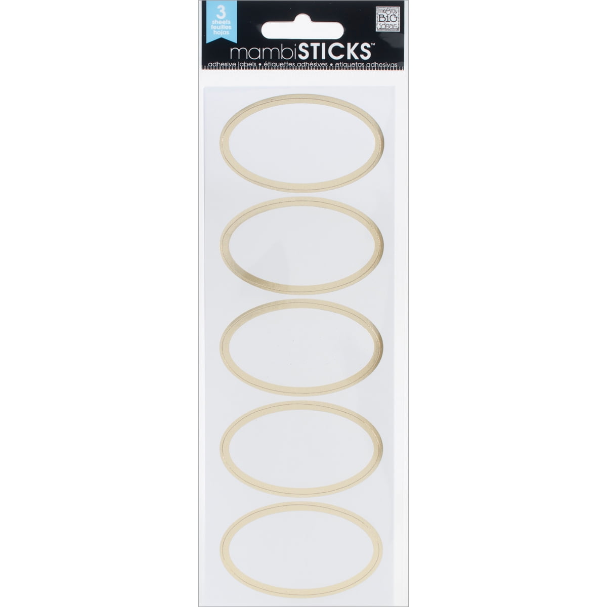 Label Stickers-Gold Foil Oval - Walmart.com