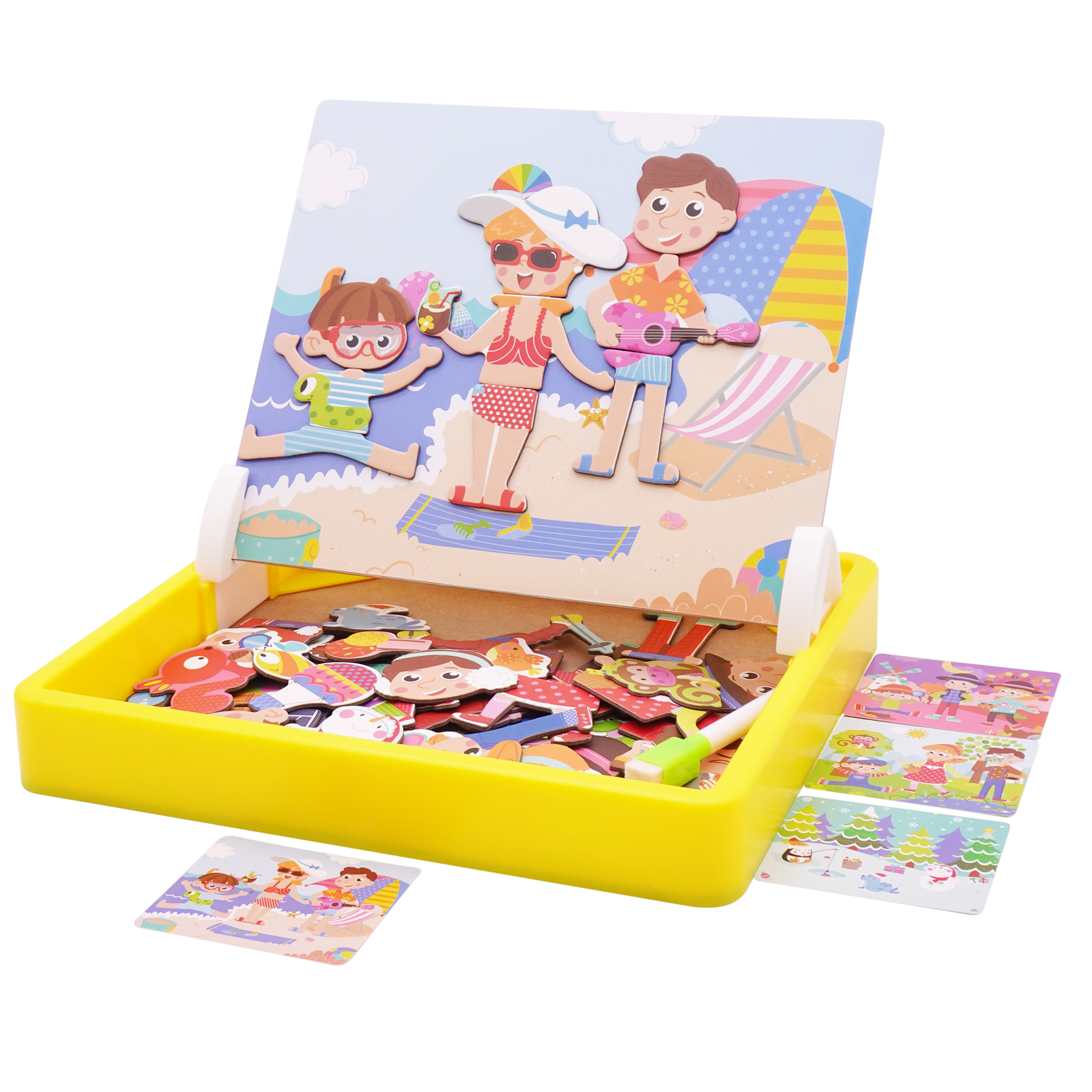 VeZve Kids Magnetic Jigsaw Puzzle Set Board Drawing Toy For Boys Girls vezve-kids-magnetic-jigsaw-puzzle-set-board-drawing-toy-for-boys-girls