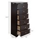 Gymax 6 Drawer Chest Dresser Clothes Storage Bedroom Tall Furniture Cabinet Brown - Walmart.com
