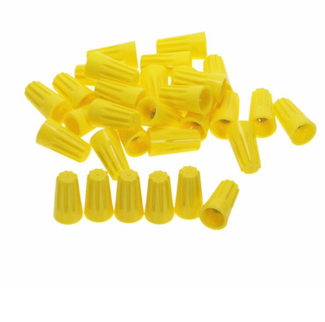 100 Pcs Yellow 8x15mm Electrical Wire Connectors Screw Terminals ...