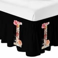 Black Letter I Flower Bed Skirt California King Size 18 Inch Drop ...