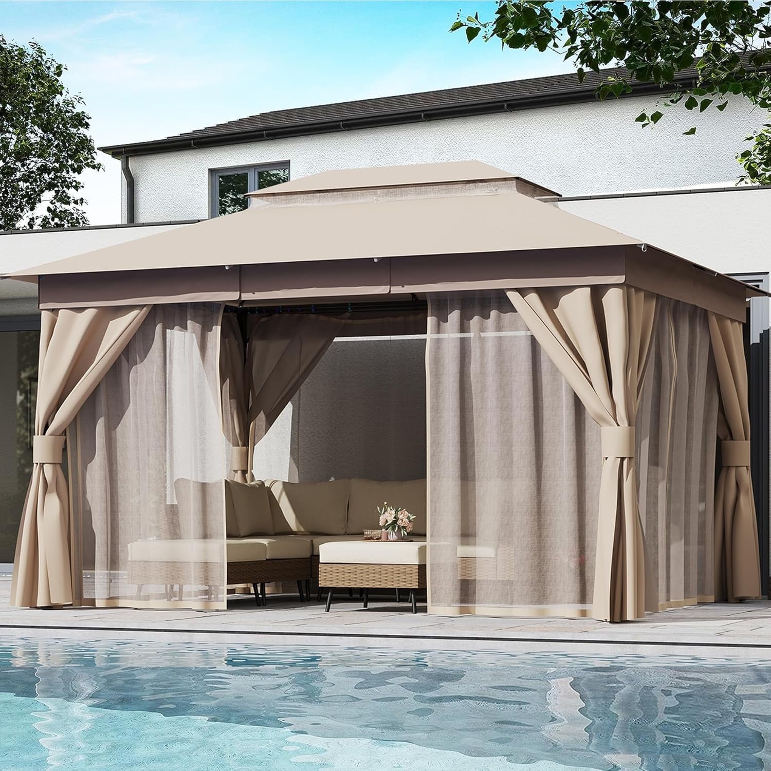 Click here for Lausaint Home 10x13 Outdoor Patio Gazebo  Heavy Du... prices