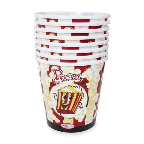 Nostalgia Nostalgia 8 Pack 4 qt. Plastic Round Popcorn Bucket - Walmart.com