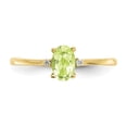 Primal Gold 10 Karat Yellow Gold Polished Geniune Diamond and Peridot ...