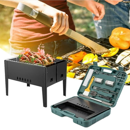 Portable Barbecue Grill Sets Foldable Charcoal Grill Kits Stainless ...