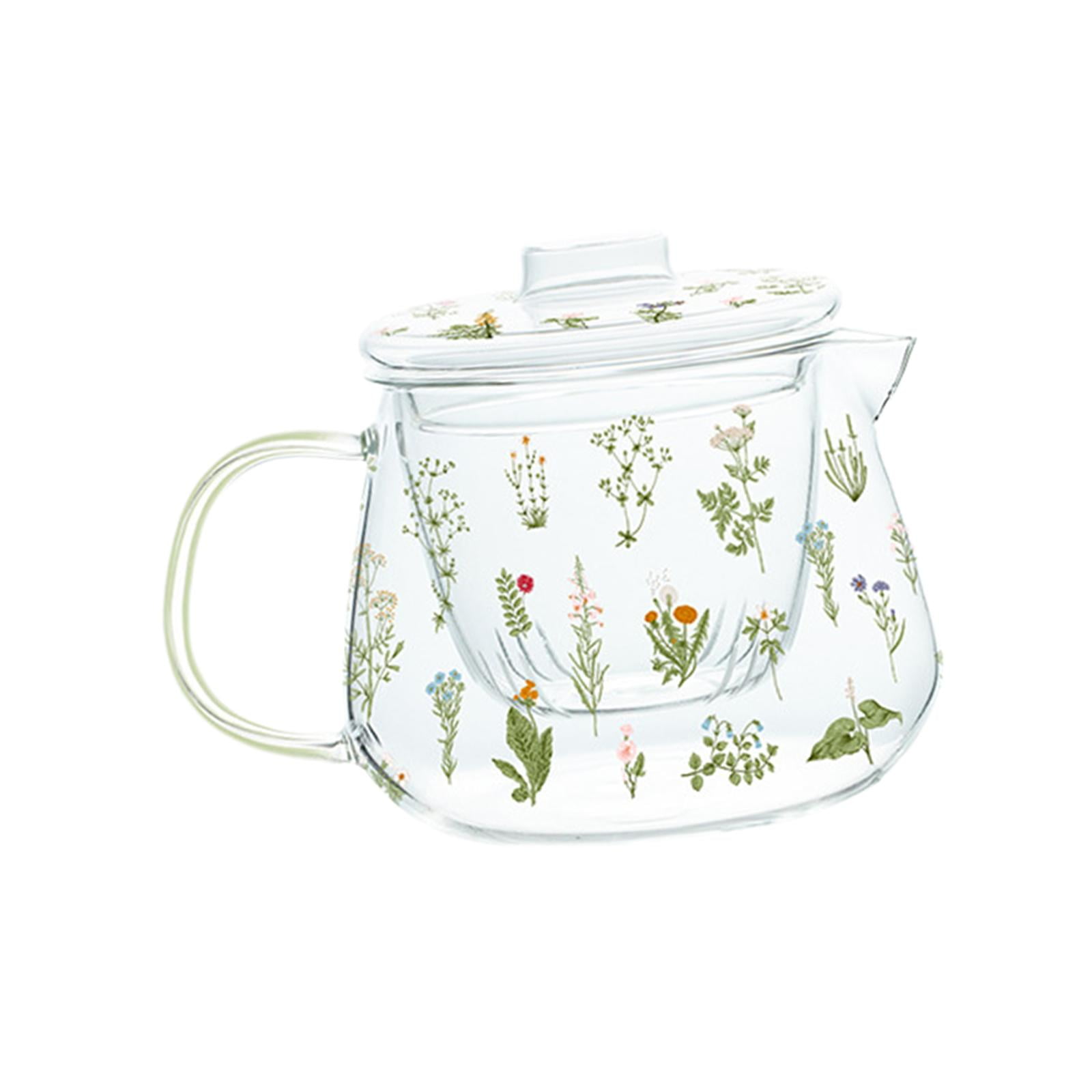 Glass Teapot Clear Glass Blooming Tea Teapot for Anniversary Office ...