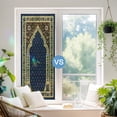 Double Arches Window Privacy Film, Vintage Traditional Blue Gold Floral ...