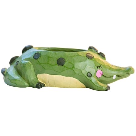 Resin Animal Plant Pot Cartoon Alligator Succulent Planter Desktop ...