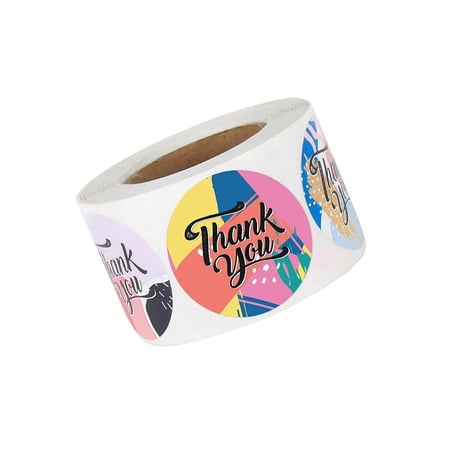 500 Pieces 1 Roll Thank You Stickers Labels inch for packaging Thank ...
