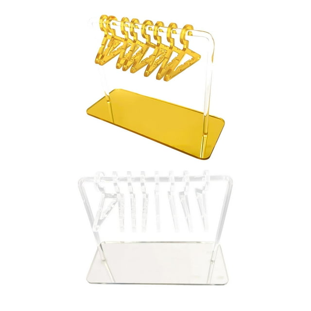 2 Set Hanger Clear Acrylic Jewelry Display Rack Transparent Storage ...