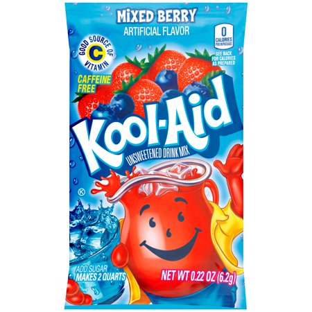Kool-Aid Mixed Berry Unsweetened Drink Mix 0.22 oz. Packet - Walmart.com
