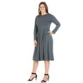 24/7 Women's Plus Size Comfort Apparel Long Sleeve Fit and Flare Plus ...