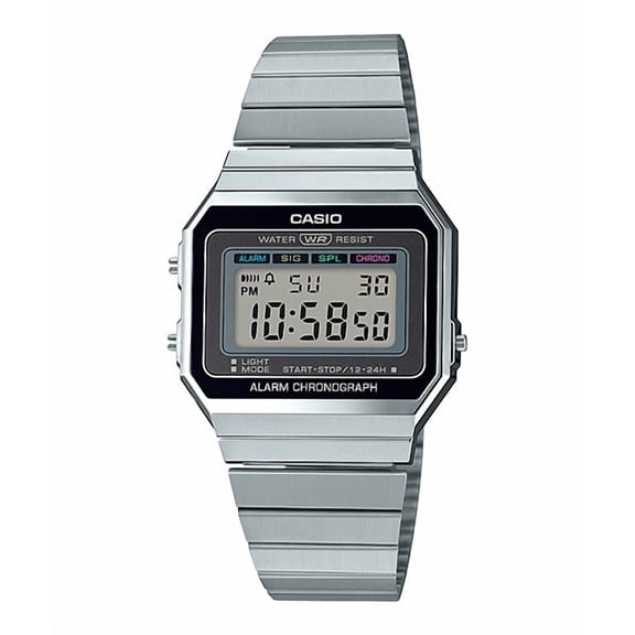 Casio Men's Vintage Digital Alarm Chronograph Watch, Stainless Steel, 7 ...