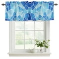 Blue Mosaic 2 Panels Kitchen Valance, Modern Abstract Crimson Tiles ...